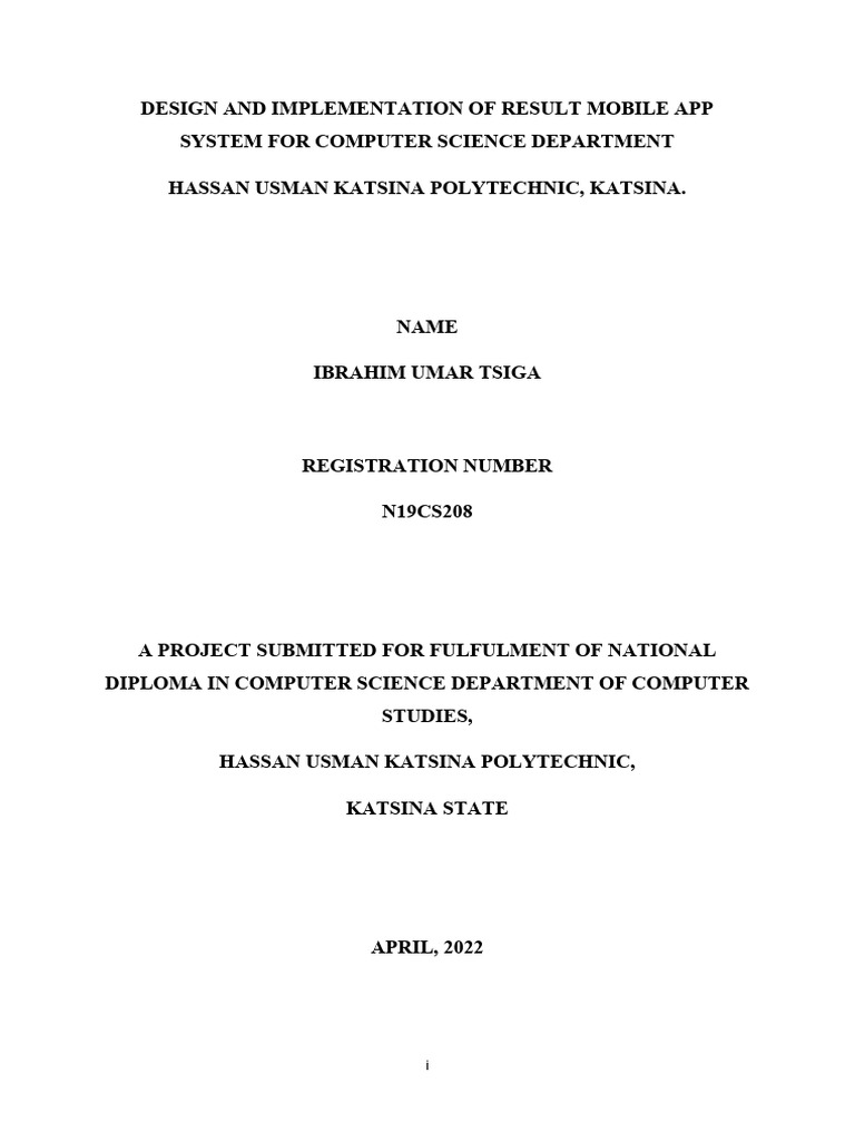 Design and Implementation of Students Result Mobile App | PDF ...