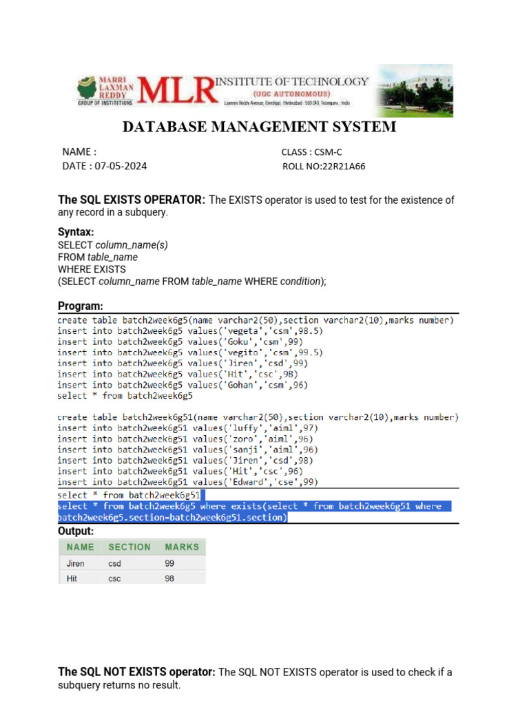 DBMS WEEK6 Lat | PDF | Computers | Technology & Engineering