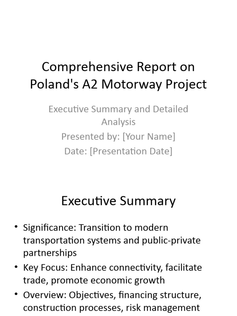 Comprehensive Report On Poland A2 Motorway Project | PDF | Infrastructure | Public–Private ...