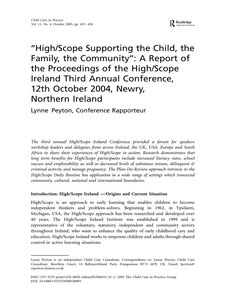 High Scope | PDF | Preschool | Learning