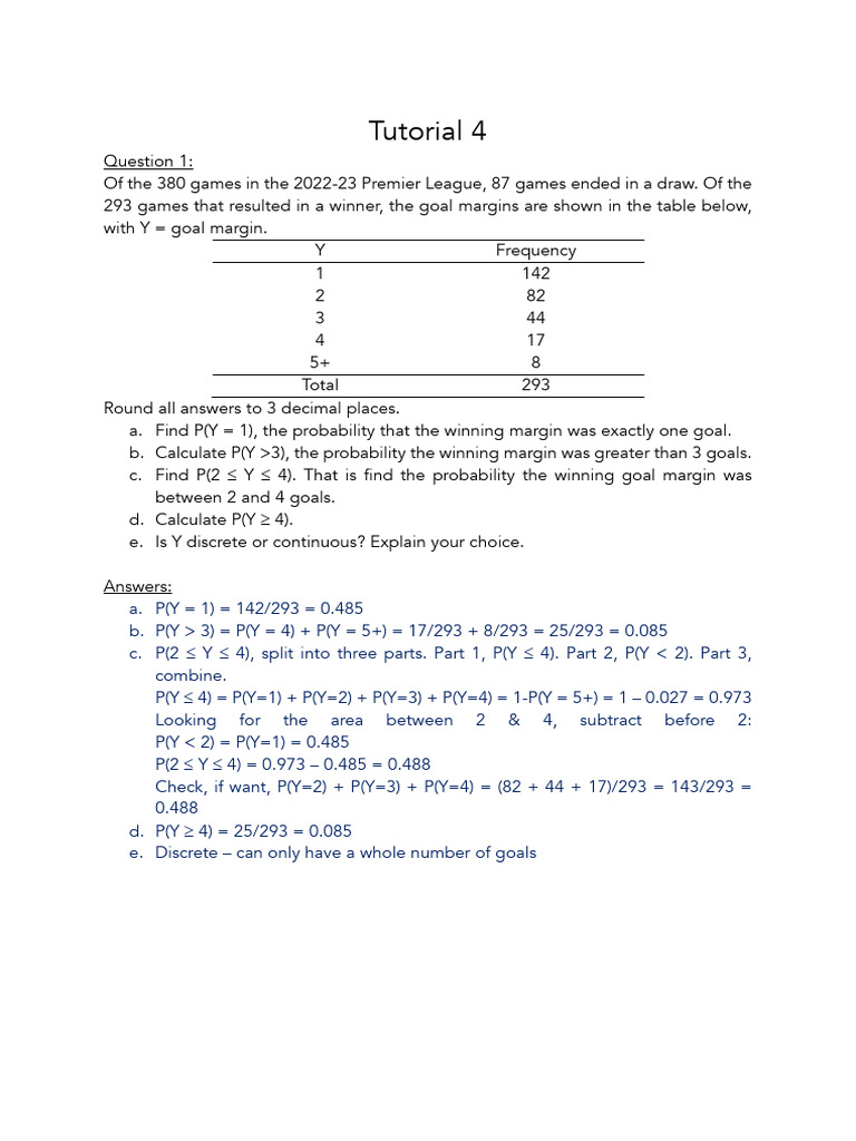 Tutorial04 Solutions | PDF | Mathematics | Applied Mathematics