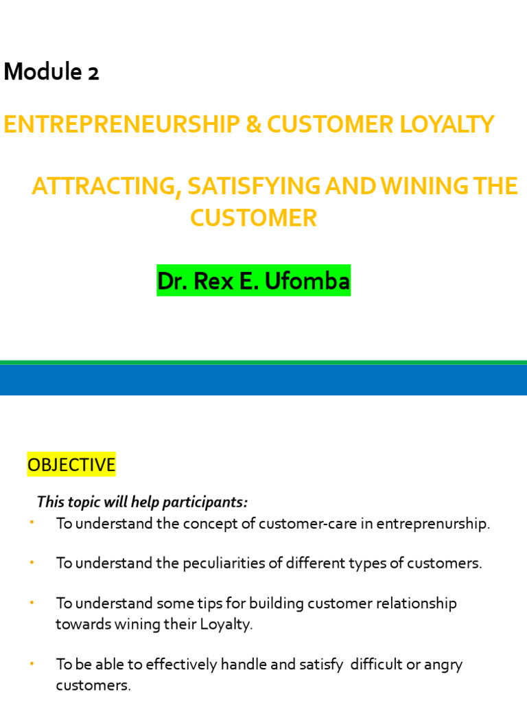 Entrep Customer Loyalty Module 2 | PDF | Entrepreneurship | Customer