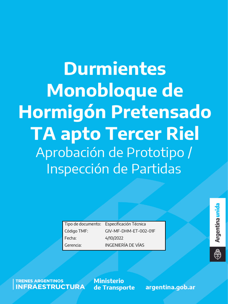 Tercer riel en durmiente de hormigón | PDF | Hormigón | Ancho de vía