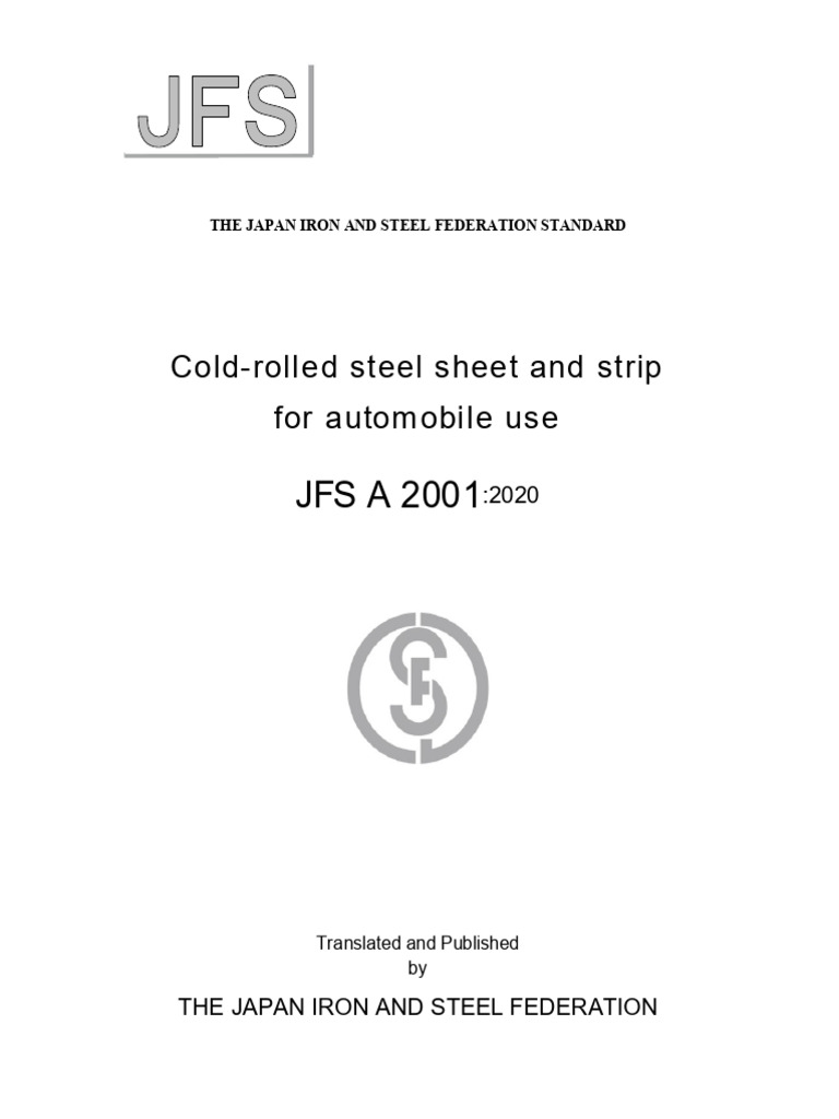 JFS A 2001 - (2020-04) - CR Steel-SheetStrip-Automobile | PDF | License | Monopoly (Economics)