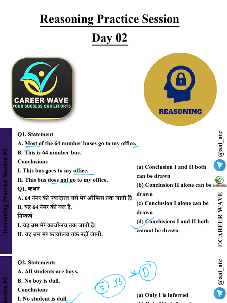 Reasoning Practice Session 02 | PDF | Groundwater | Reason