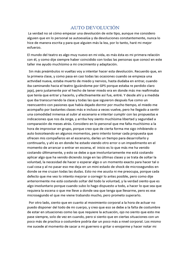 Auto Devolución | PDF