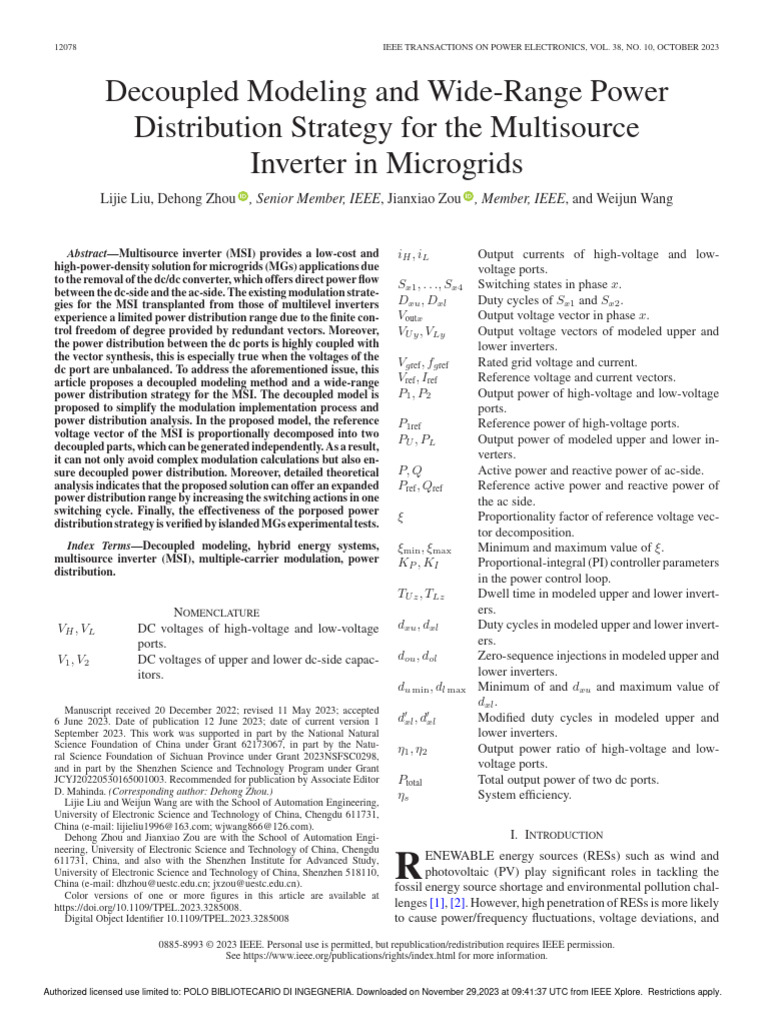 Decoupled Modeling and Wide-Range Power Distribution Strategy For The Multisource Inverter in ...