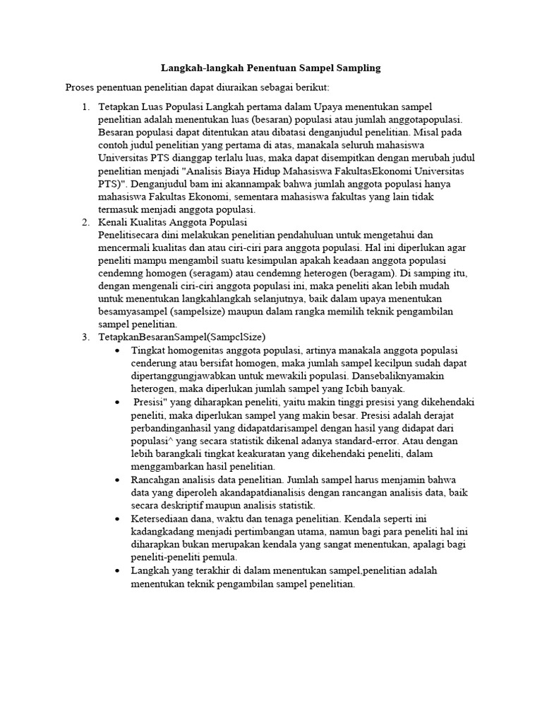 Menentukan Sampling Dan Contoh Kuisioner, Tahapan, Dan Cara Menguji | PDF | Bisnis | Komputer