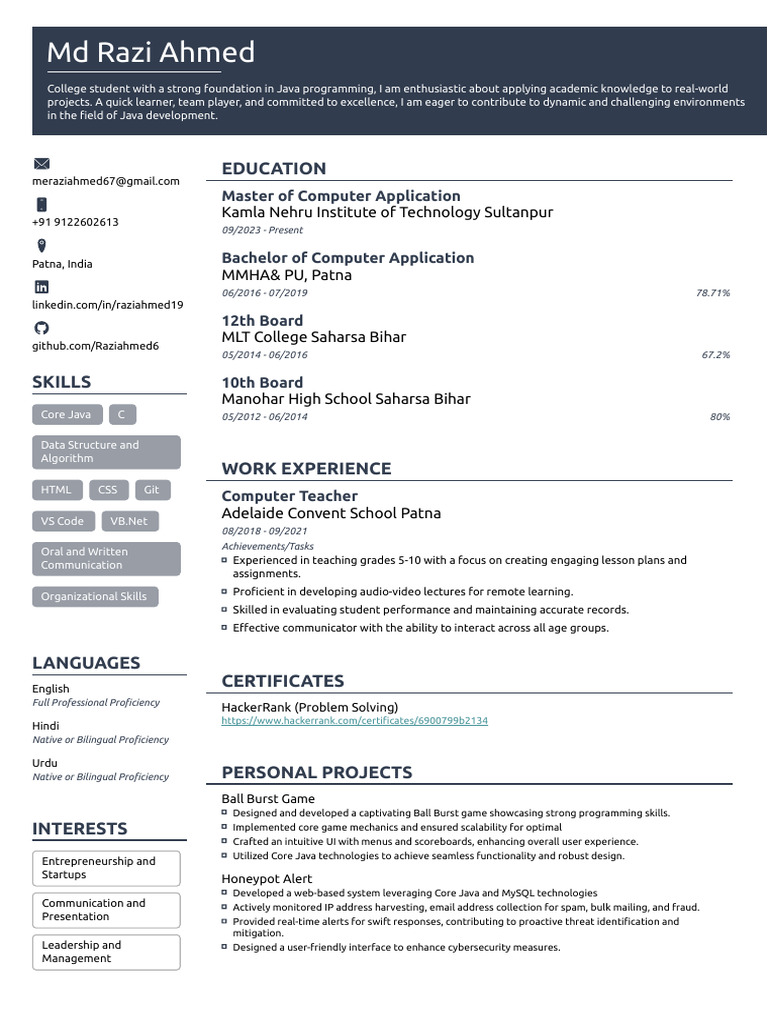 Mds Resume Final - PDF 260 | PDF | User Interface | Computer Programming