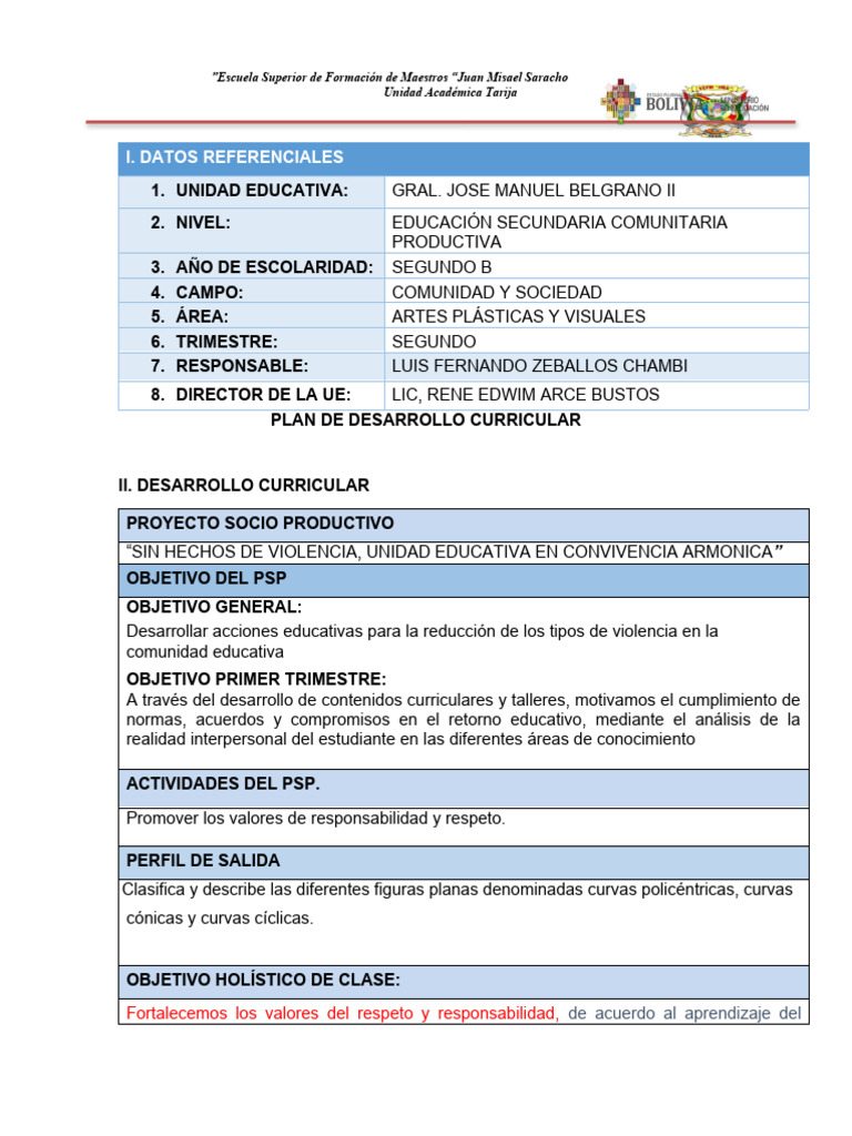 2do PDC | PDF | Plan de estudios | Educación más alta