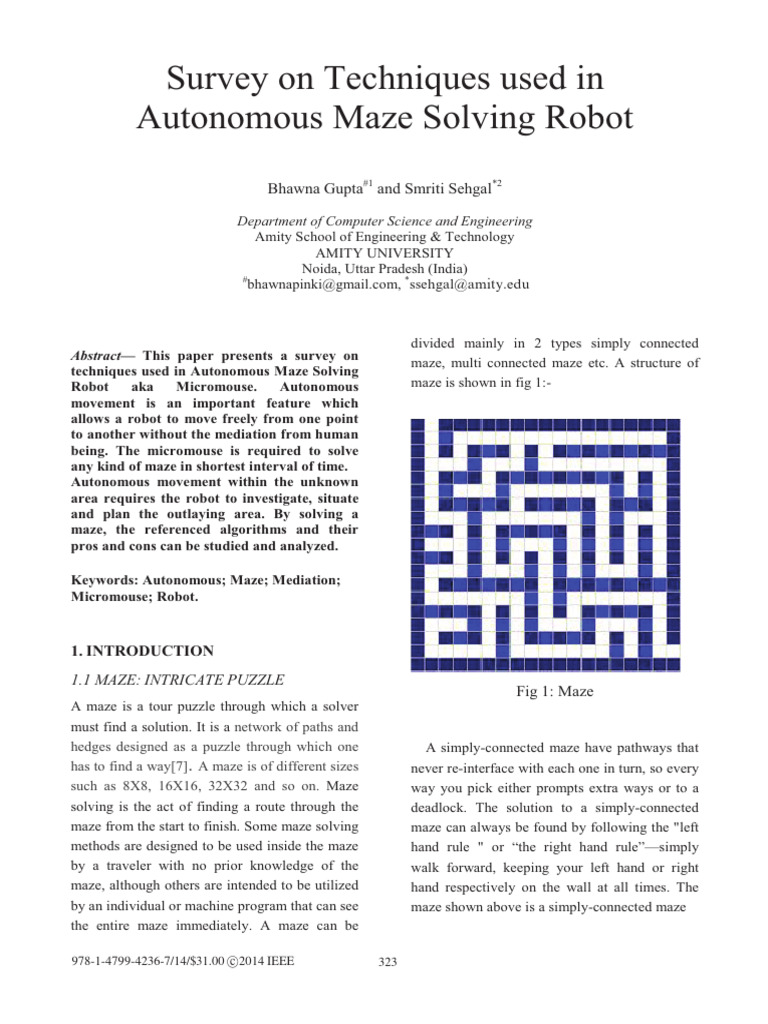 Techniques Autonomous Maze Solving | PDF | Maze | Algorithms And Data Structures