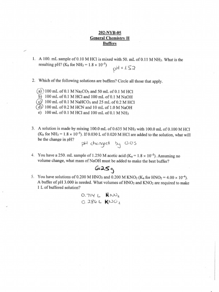 Buffers Handout W Solutions | PDF