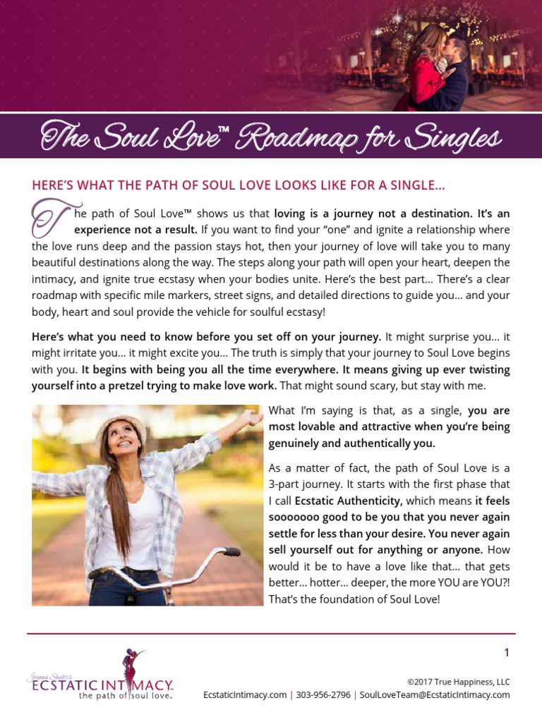 Ecstatic Intimacy Soul Love Roadmap For Singles | PDF | Love | Soul