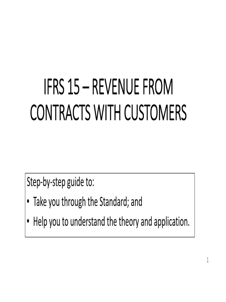 IFRS 15 slides (Step 1-2) | PDF | Income | International Financial ...