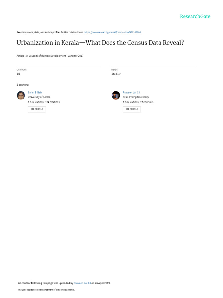 What Does The Census Data Reveal | PDF | Kerala | Urbanization