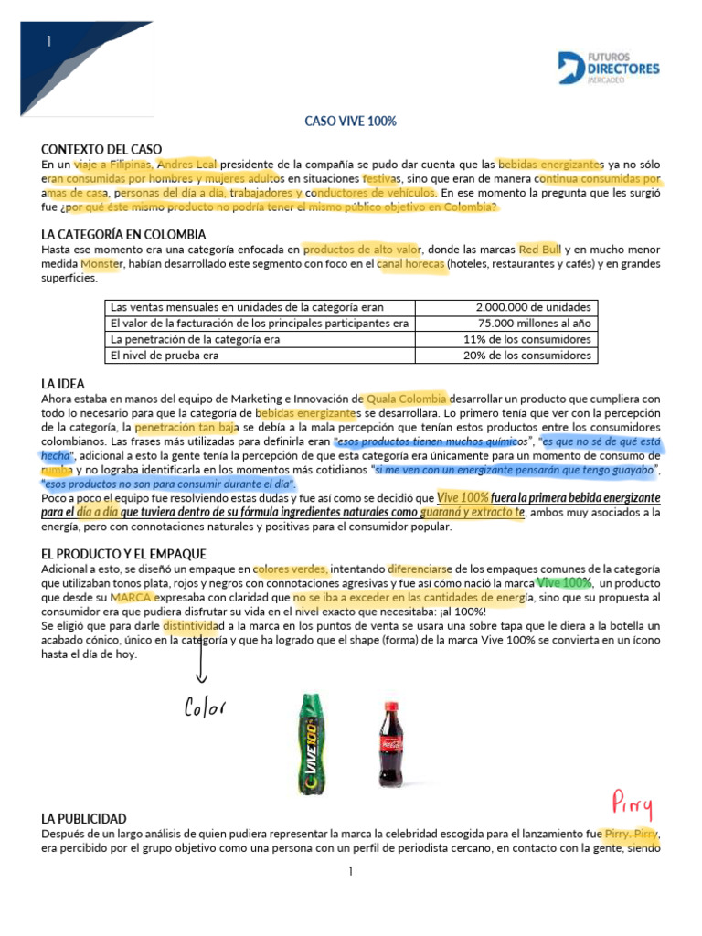 Caso Vive 100 Ing. Mercados Javeriana 2024 1 | PDF | Marca | Publicidad