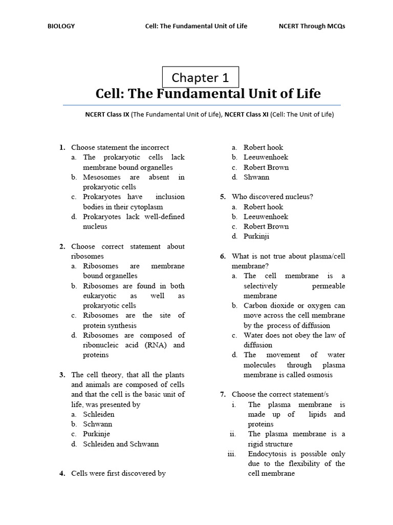 Cell | PDF | Cell (Biology) | Cell Membrane
