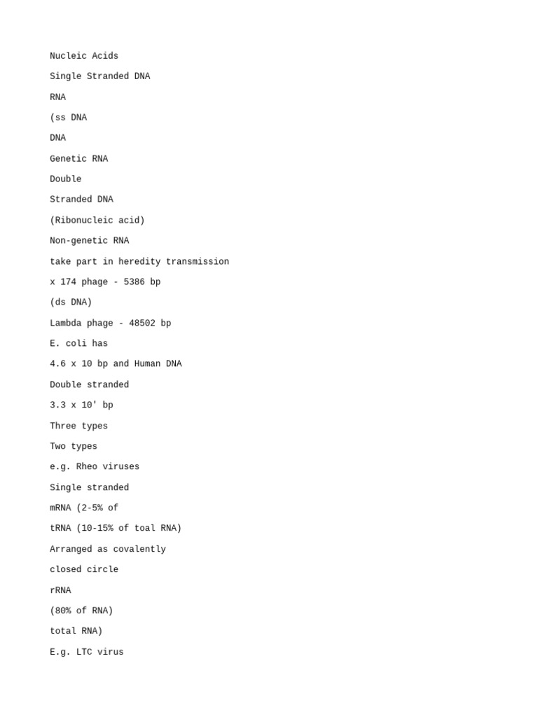 Molecular Basis of Inheritance - Mind Map | PDF