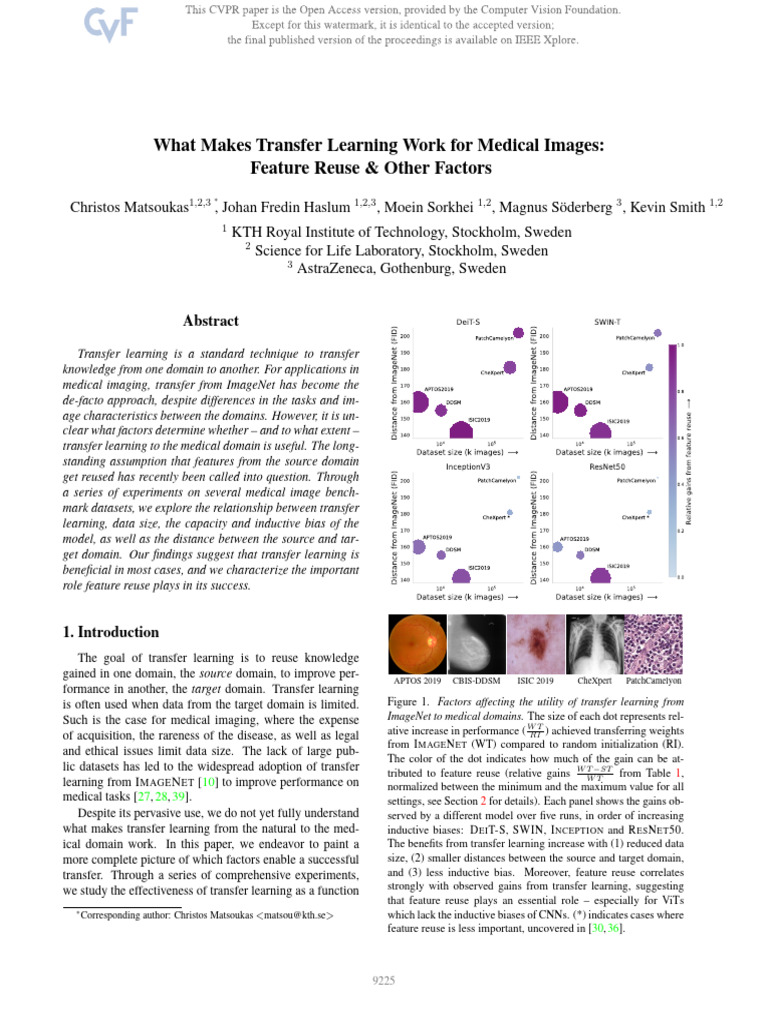 Matsoukas What Makes Transfer Learning Work For Medical Images Feature Reuse CVPR 2022 Paper ...