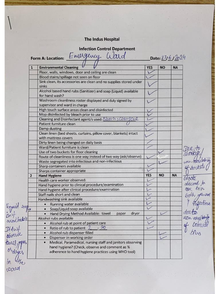 IPC AND OT CHECKLIST 27th June | PDF