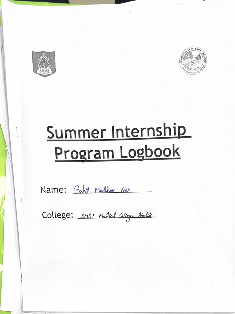 Internship Logbook | PDF
