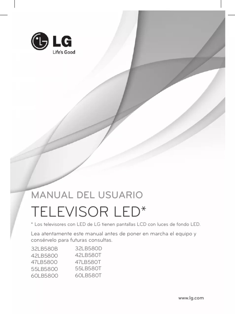 Manual del Televisor LG 42LB580T | PDF | Tecnología