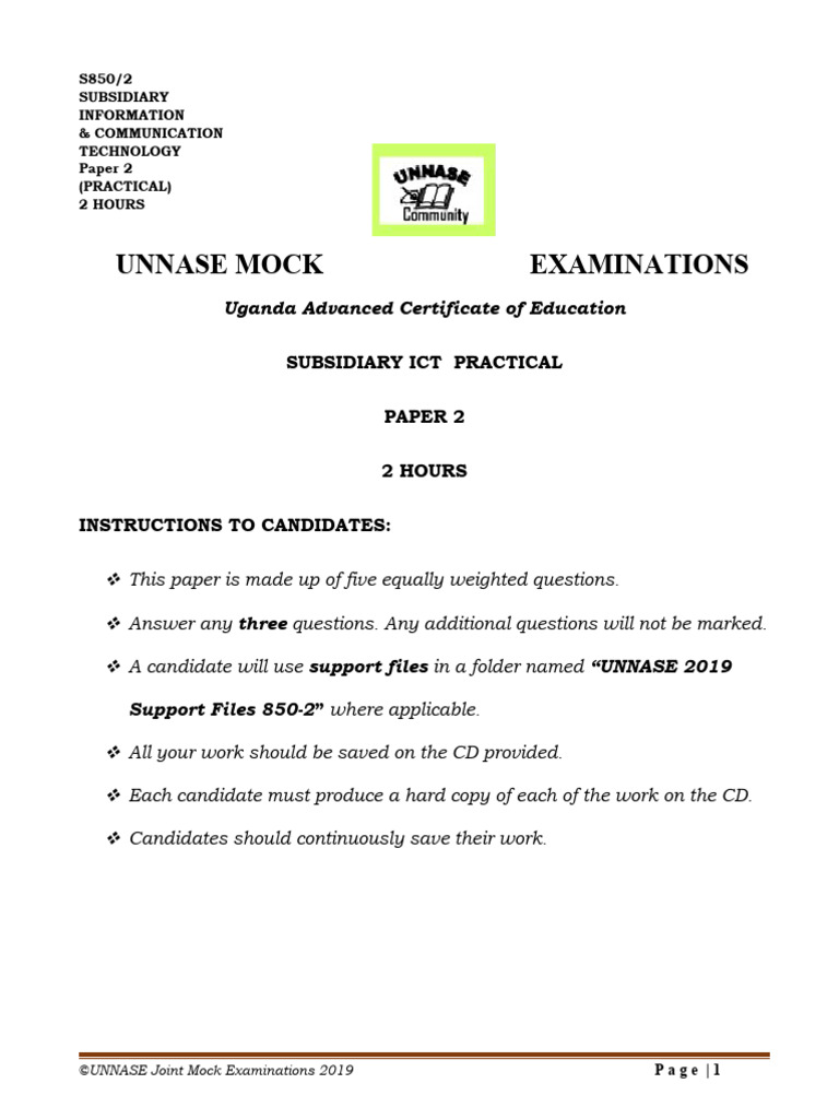 s.6 Subsidiary Ict Pp2 Edited | PDF | Computer Hardware | Computer Data ...