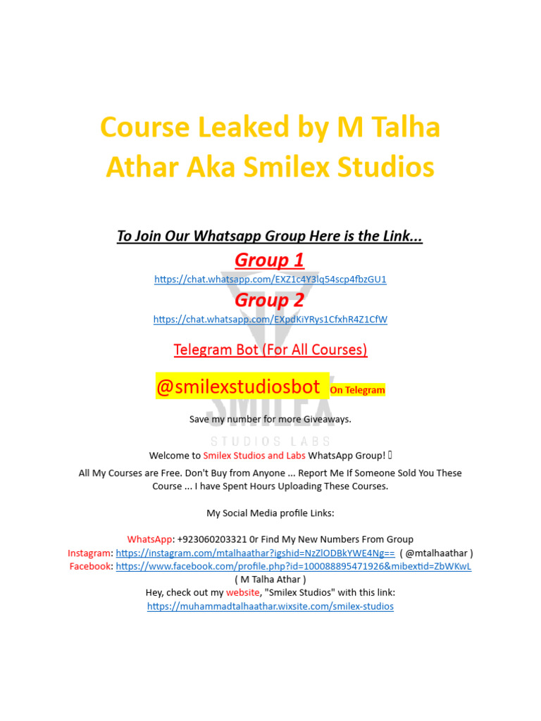 Course Leaked by M Talha Athar Aka Smilex Studios-1 | PDF