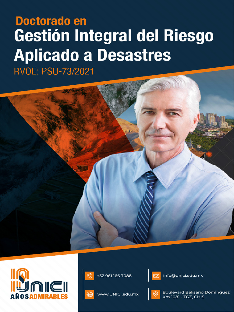 11. DOCTORADO EN GESTIÓN INTEGRAL DEL RIESGO APLICADO A DESASTRES | PDF | Riesgo | Plan de estudios