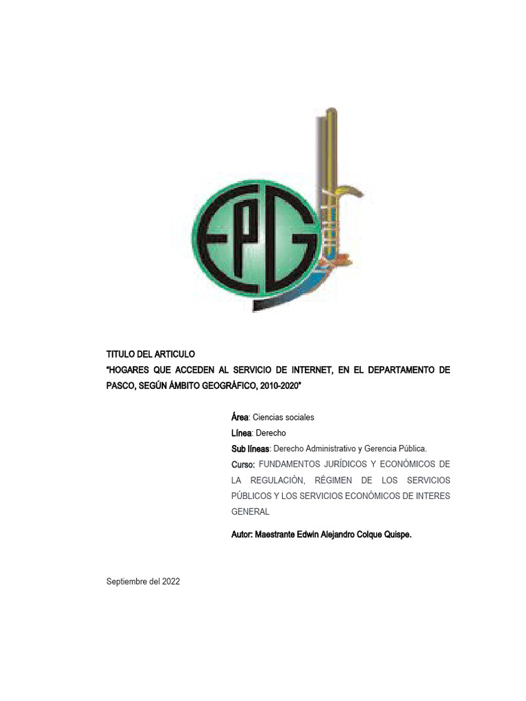 Monografia Acceso Internet Pasco | PDF | Internet