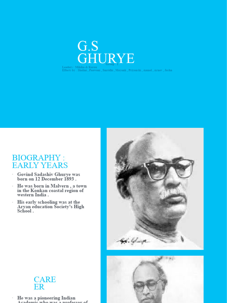 G.S Ghurye Project | PDF | Caste | Liberal Arts Education