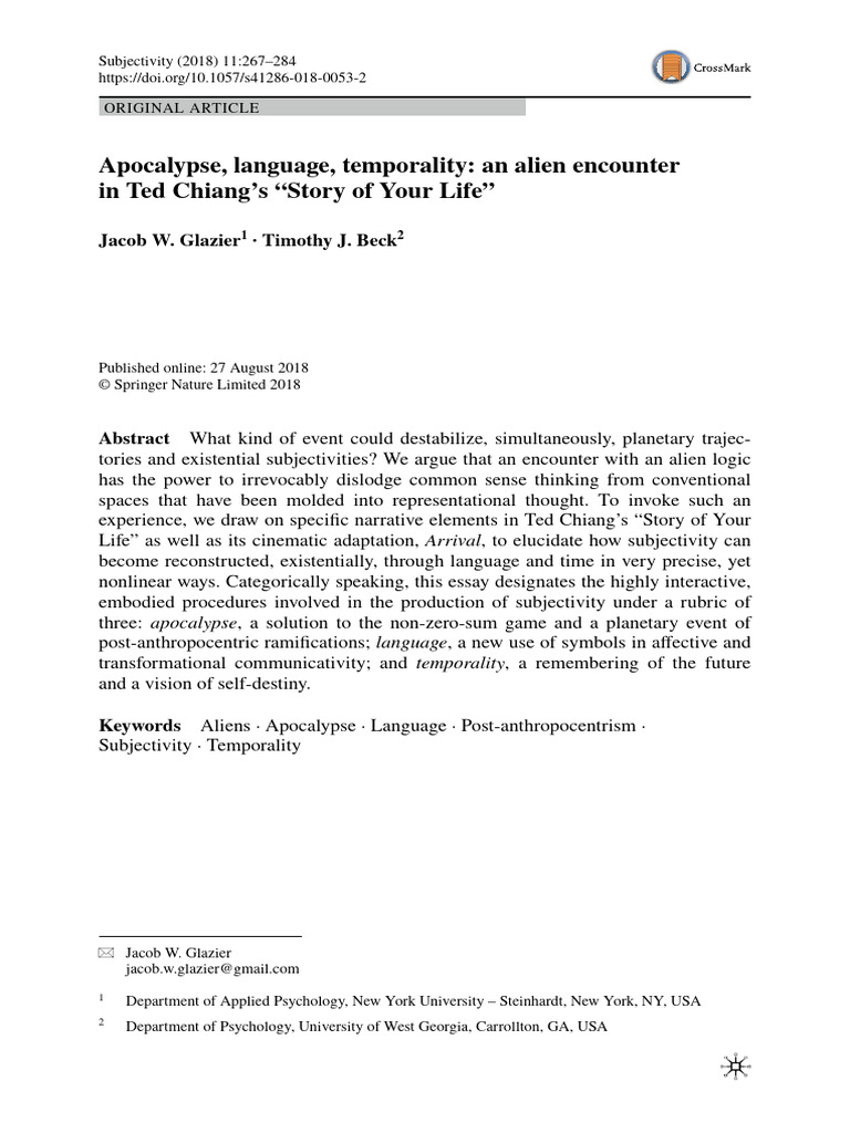 Glazier and Beck - Apocalypse, Language, Temporality | PDF | Experience ...