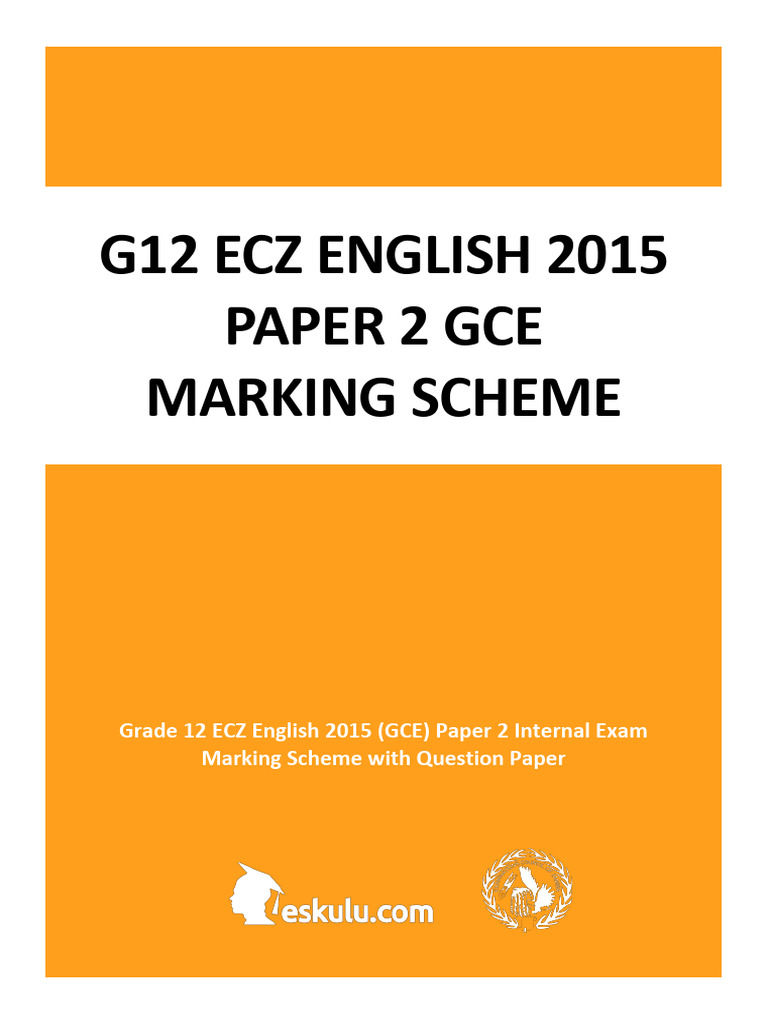 G12 English Paper 2 2015 GCE Marking Scheme | PDF | Environmental ...