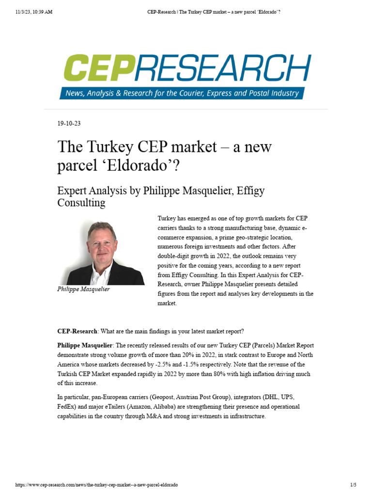 CEP-Research - The Turkey CEP Market - A New Parcel Eldorado' | PDF | E Commerce | United Parcel ...