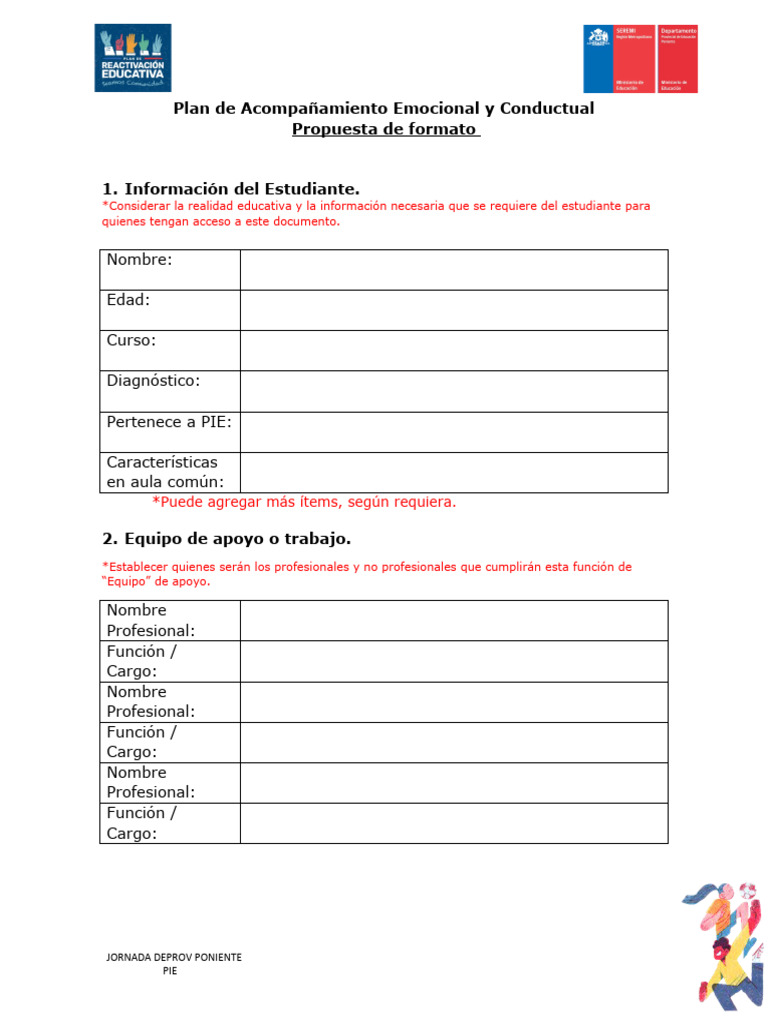 Propuesta Formato PAEC. | PDF | Espectro autista | Las emociones