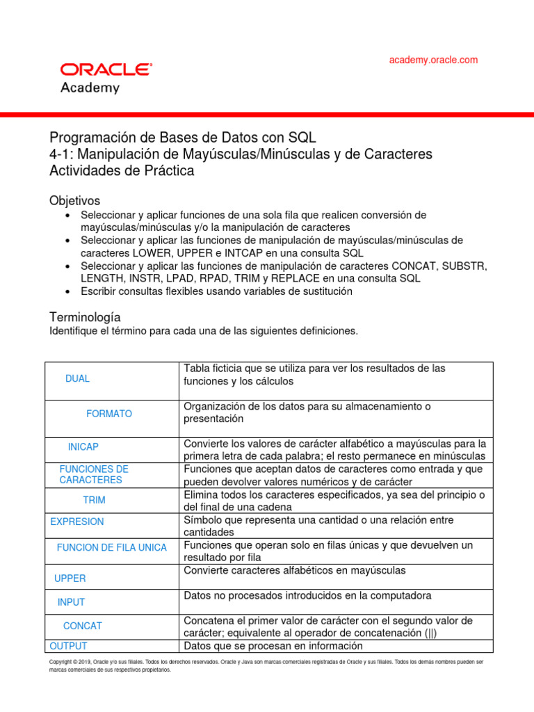 DP 4 1 Practice Esp | PDF | SQL | Informática