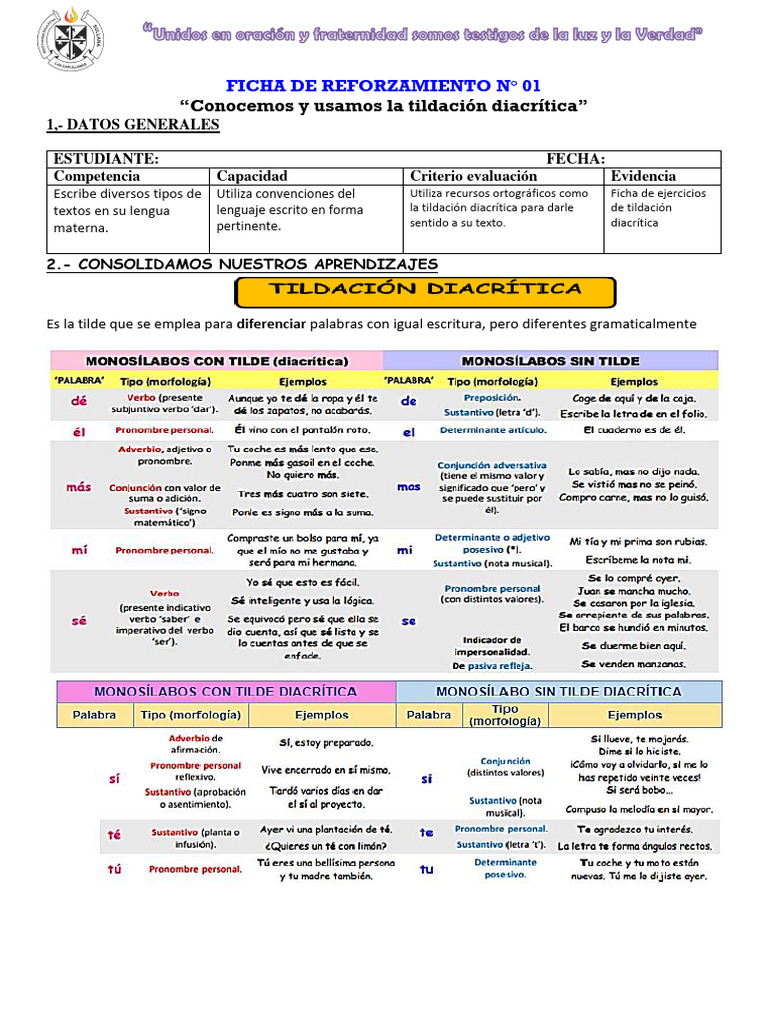 FICHA 01 Refuerzo | PDF