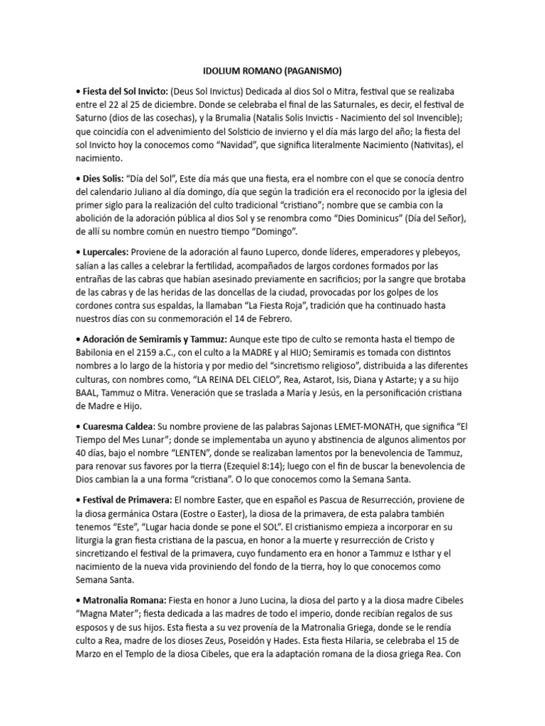 Idolium Romano | PDF | Filosofía | Religión y espiritualidad