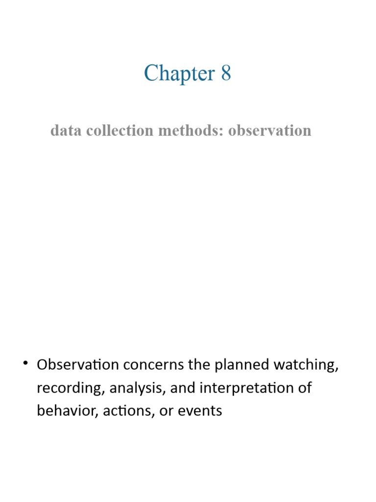 ch8 8 | PDF | Observation | Data