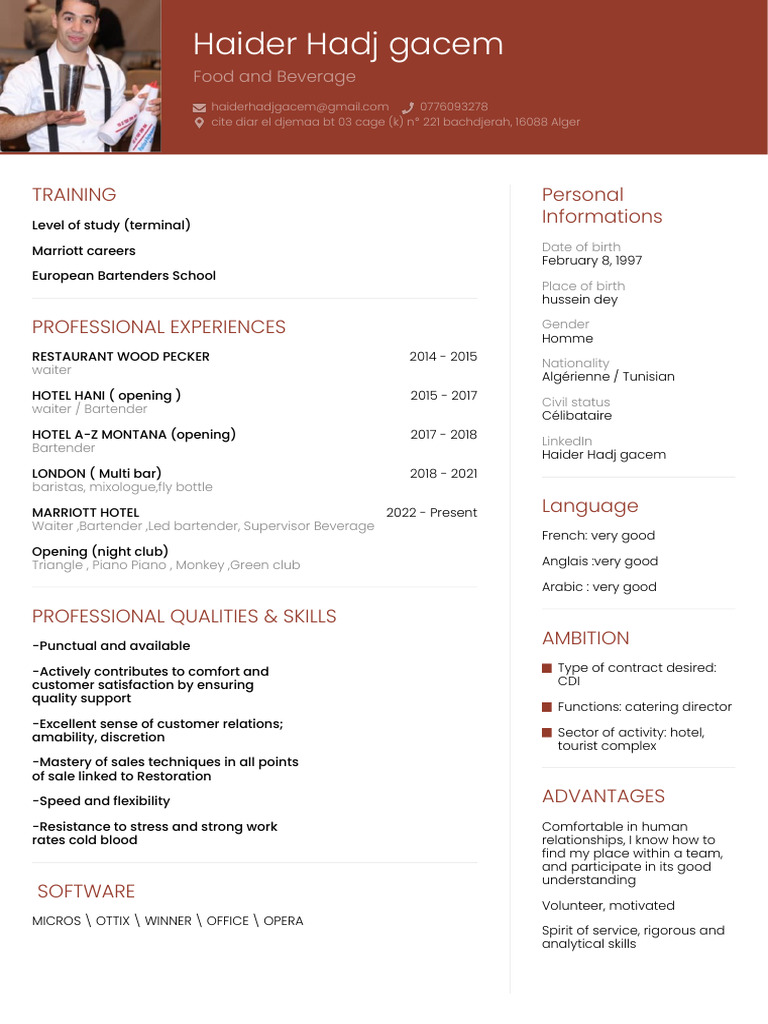 Resume Haider Hadj Gacem | PDF