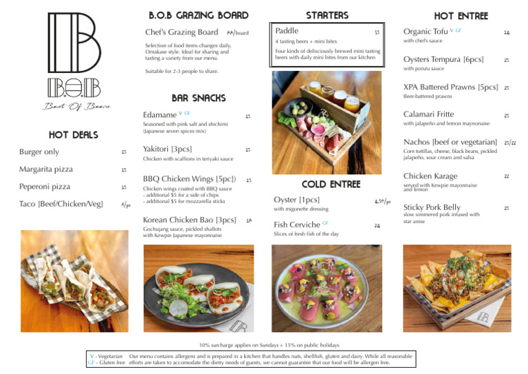 BOB Menu Front LR | PDF | Sauce | Japanese Cuisine