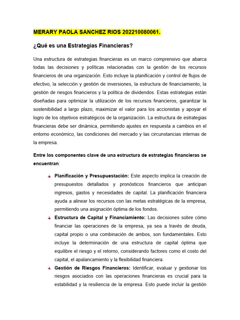 Aporte Merary Sanchez Analisis Financiero 202210080061 | PDF | Business ...