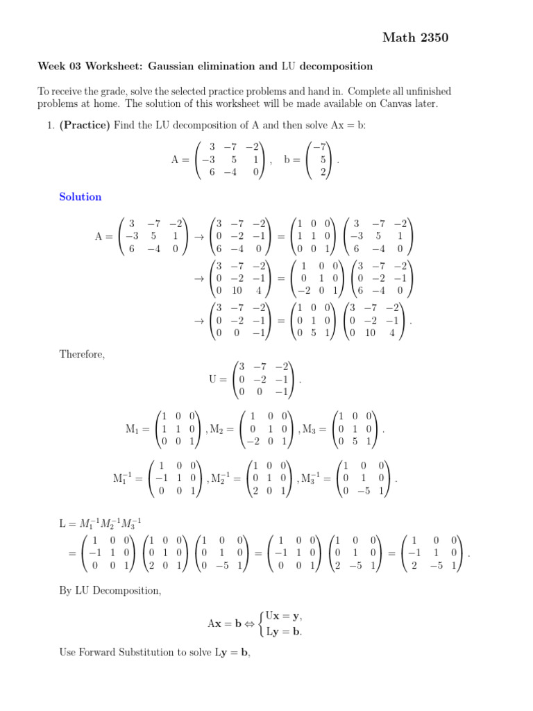 2350 wksht03 Sol | PDF | Applied Mathematics | Mathematical Physics