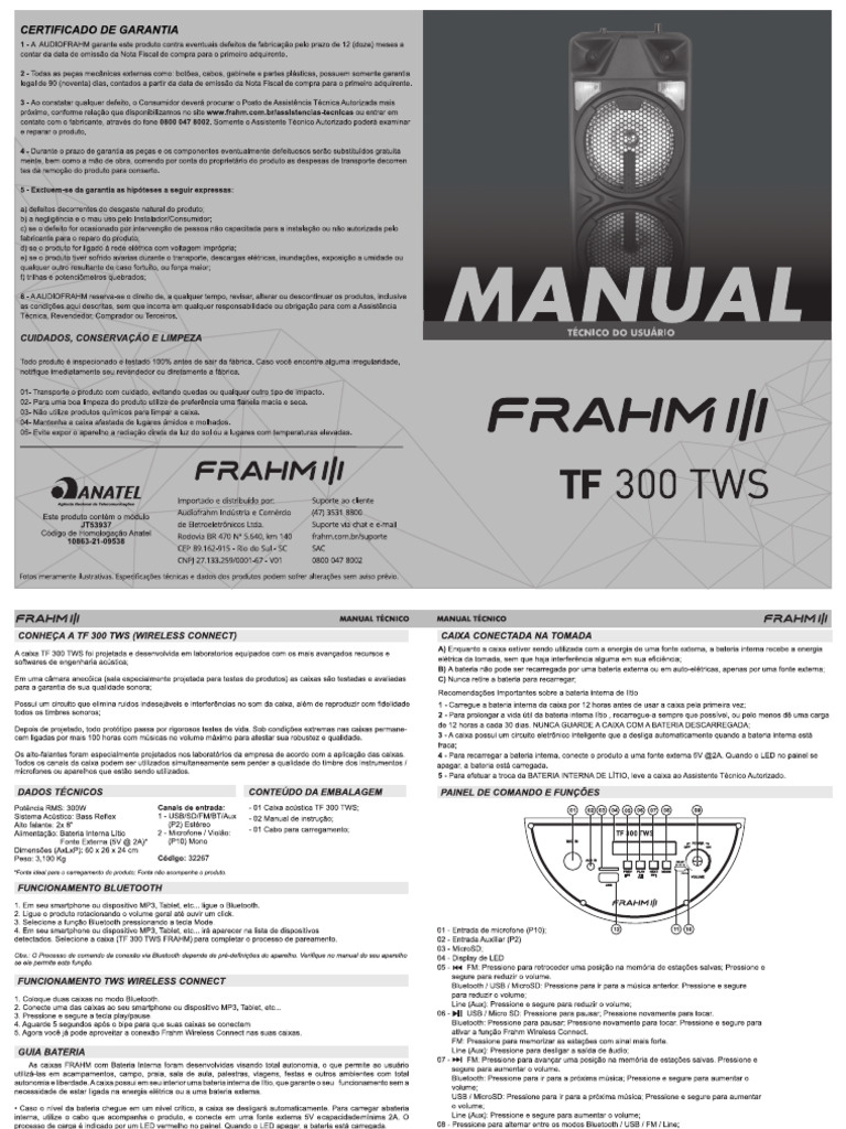 Manual Tf 300 Tws Pdf