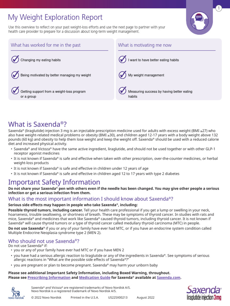 Saxenda 1 | PDF | Hypoglycemia | Obesity