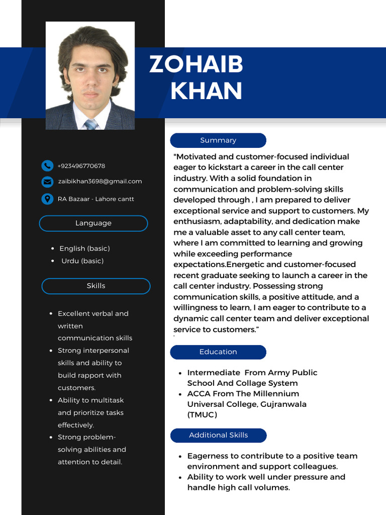 Zohaib CV | PDF | Behavior Modification | Cognition