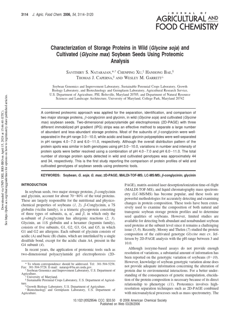 Natarajan Et Al 2006 Characterization of Storage Proteins in Wild ...