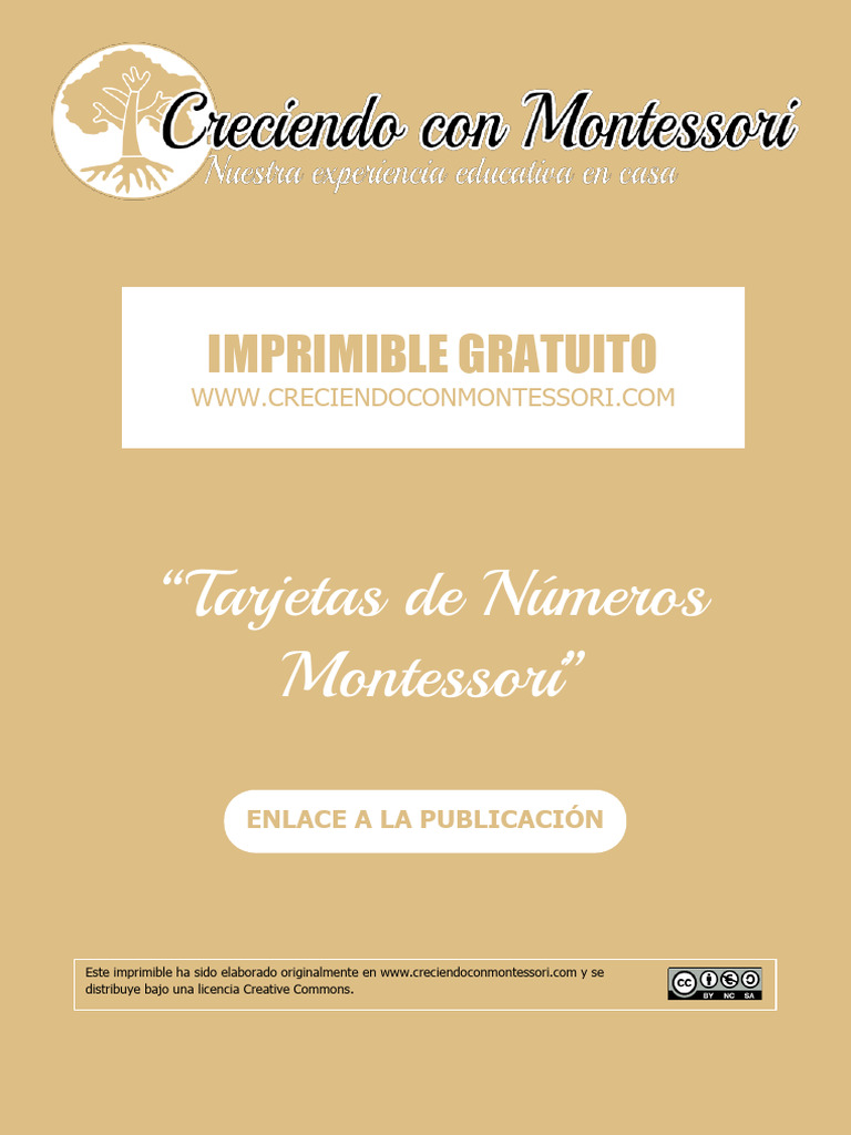 Tarjetas de Números Montessori Gratis | PDF