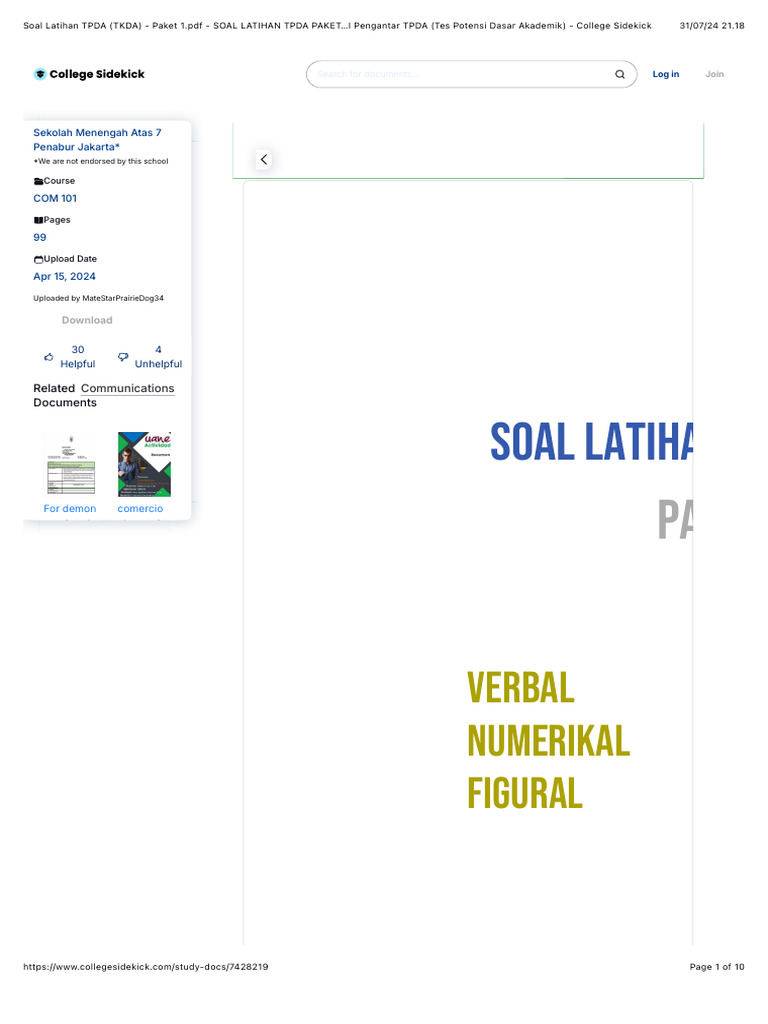 Soal Latihan TPDA dan TKDA PLTI | PDF