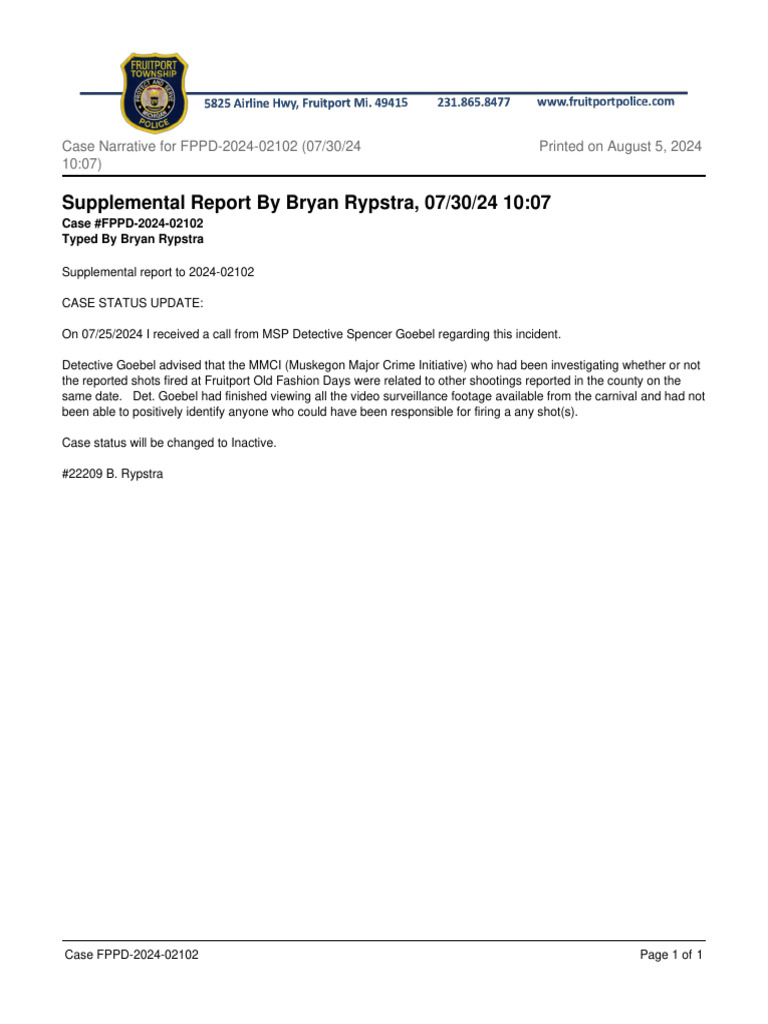 Supplemental Report FP2402102 | PDF